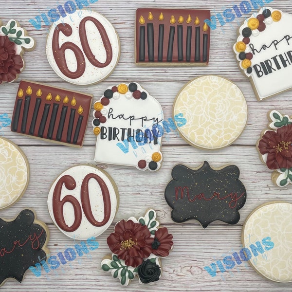 60th Birthday Cookies - Etsy