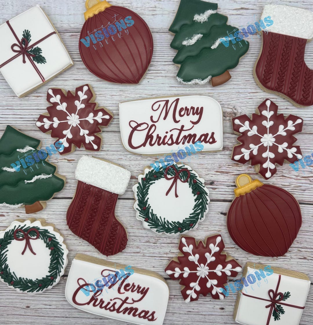 Merry Christmas Cookies - Etsy