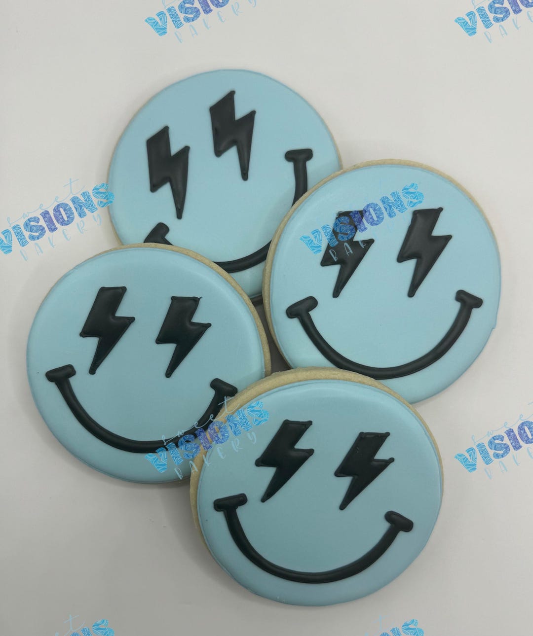 Lightening Smiley Cookies - Etsy