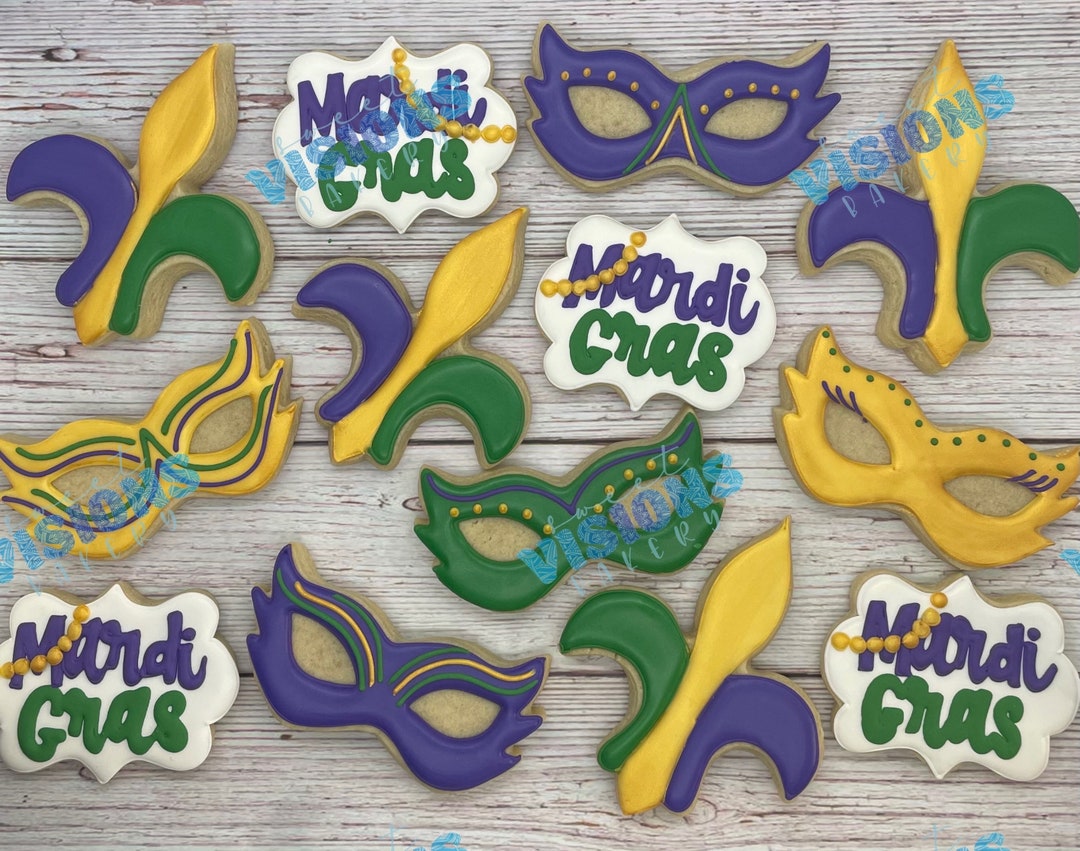 Mardi Gras Cookies - Etsy