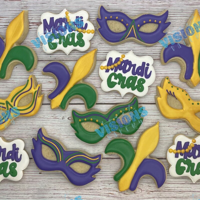 Mardi Gras Cookies - Etsy