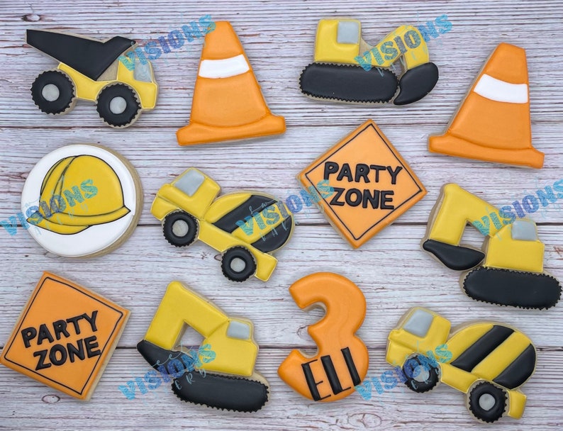 Party Zone Construction Cookies - Etsy