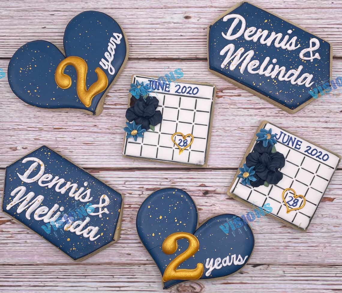 Wedding Anniversary Cookies - Etsy