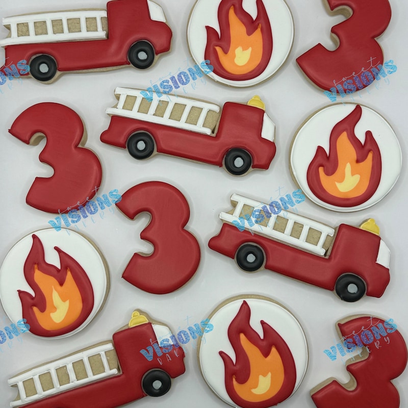 Fire Truck Cookie - Etsy