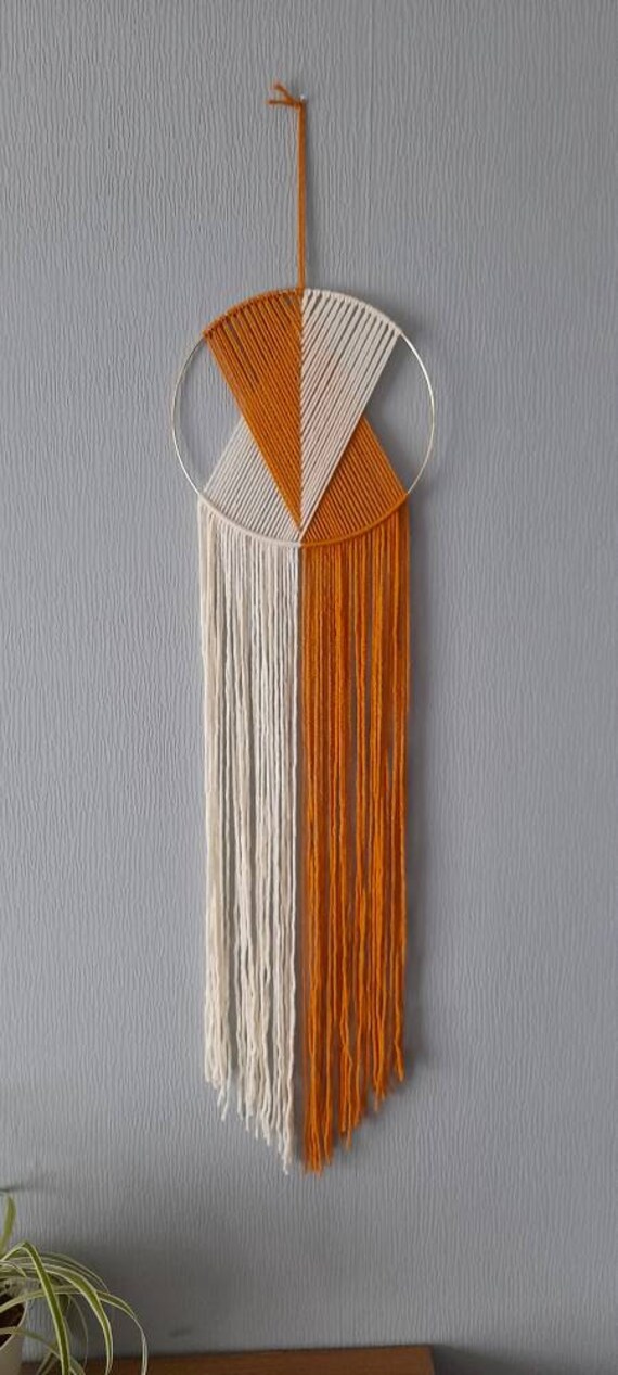 Home & Living Macrame Hoop Mustard Cream Wall Hanging Wall Décor etna ...