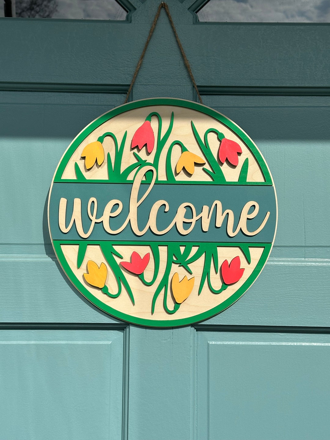 Floral Welcome Sign - Etsy