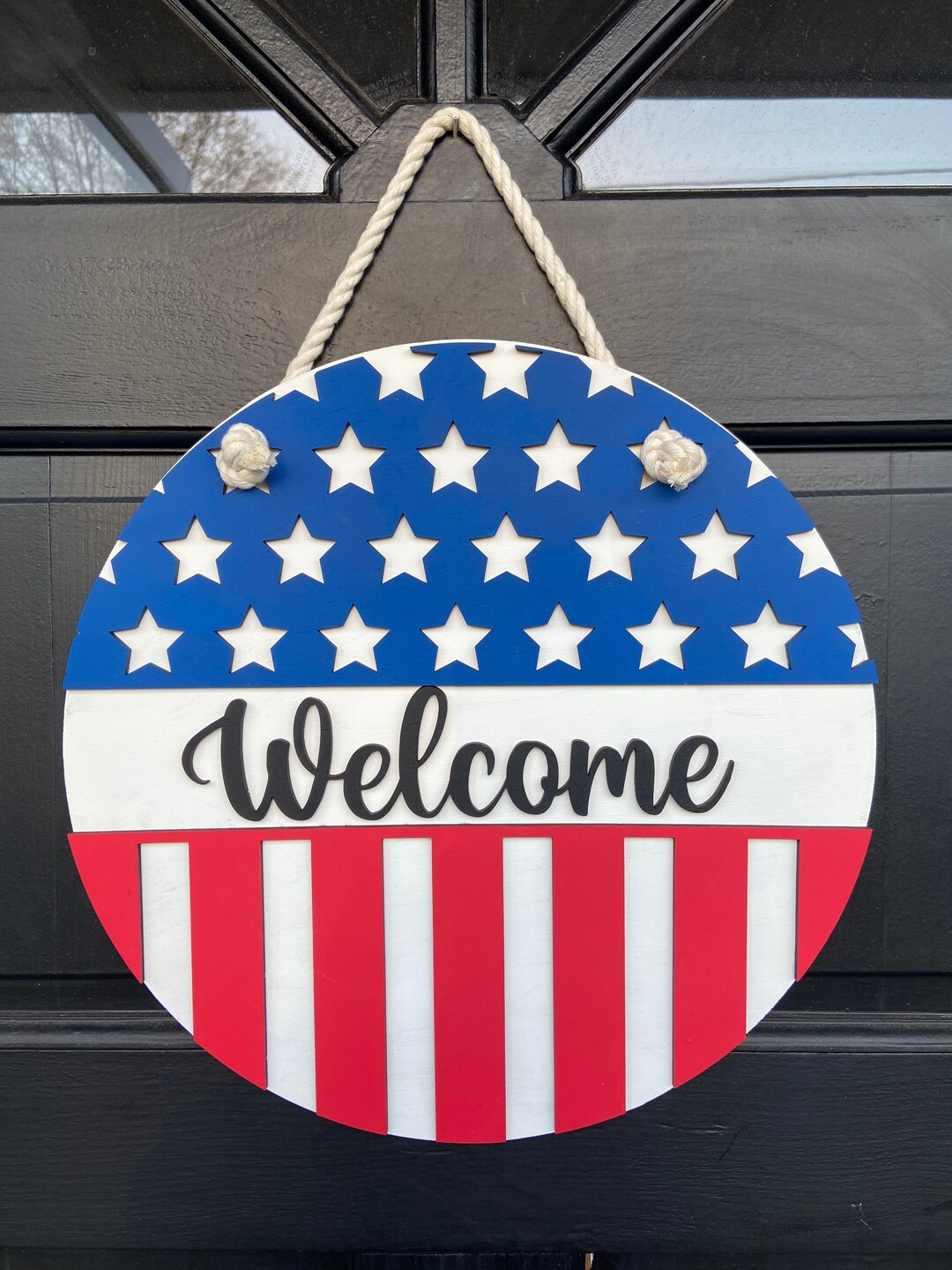 Stars and Stripes Welcome Sign - Etsy