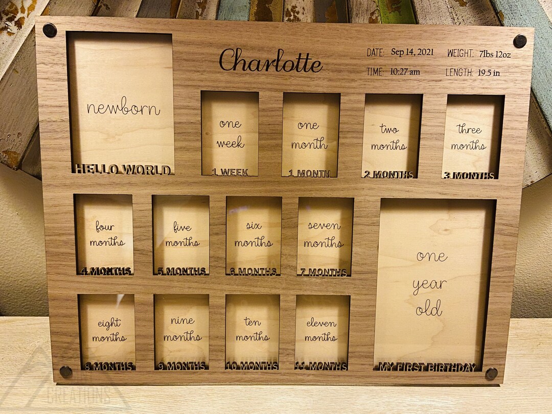 Personalized Baby’s First Year Frame - Etsy