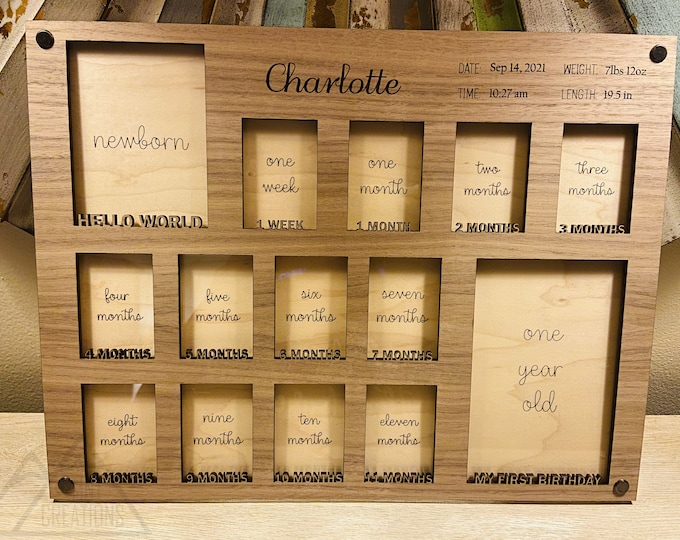 Personalized Baby’s First Year Frame - Etsy