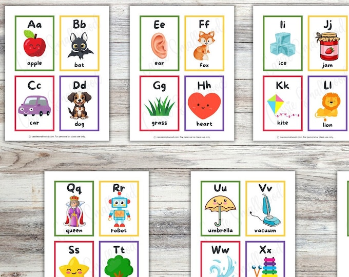 Phonetic Alphabet Flashcards, ABC Flashcards, Letter Cards, Educational ...