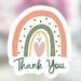 Boho Rainbow Thank You Stickers PNG, Printable Neutral Rainbow Order ...