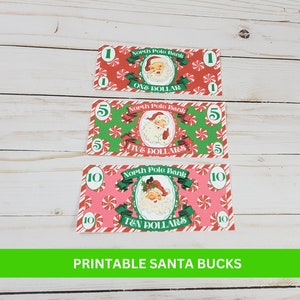 Printable Christmas Play Money, North Pole Santa Bucks for School ...