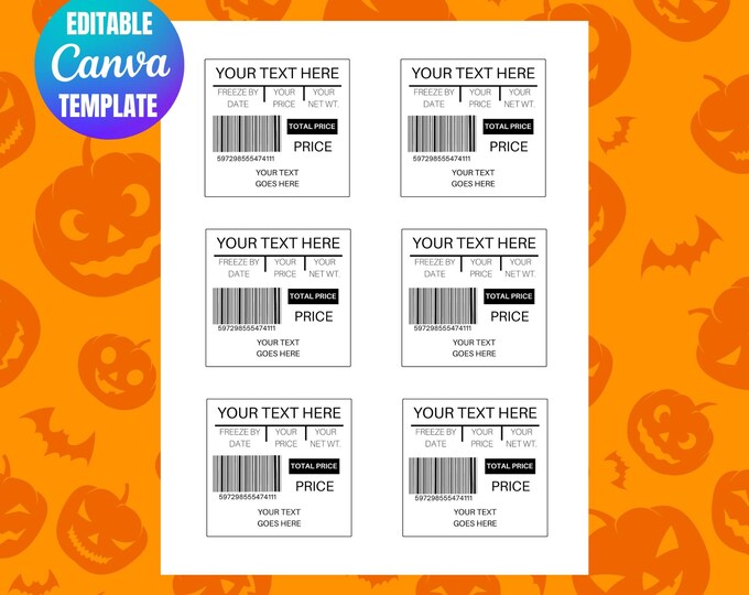 Editable Halloween Meat Stickers, Printable Fake Meat Labels, Raw Meat ...