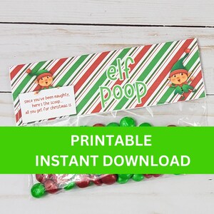 Printable Elf Poop Bag Toppers, Funny Coworker Christmas Gift, White ...