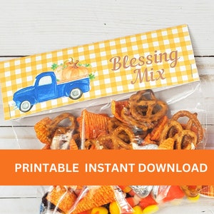 Printable Blessing Mix Bag Toppers, Happy Thanksgiving Tags, Blessing ...
