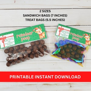 Printable Reindeer Poop Tags, Elf Ideas, Reindeer Poop Bag Toppers ...