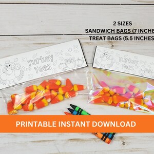 Printable Turkey Toes Bag Toppers, Happy Thanksgiving Coloring Pages ...