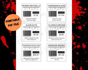 Printable Fake Meat Labels Halloween Prank, Funny Fake Food Labels ...