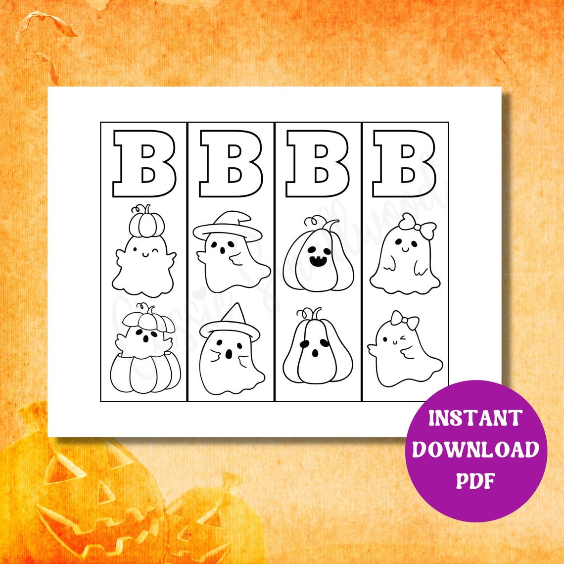 Printable Halloween Coloring Bookmarks for Kids, Halloween Party Favors ...