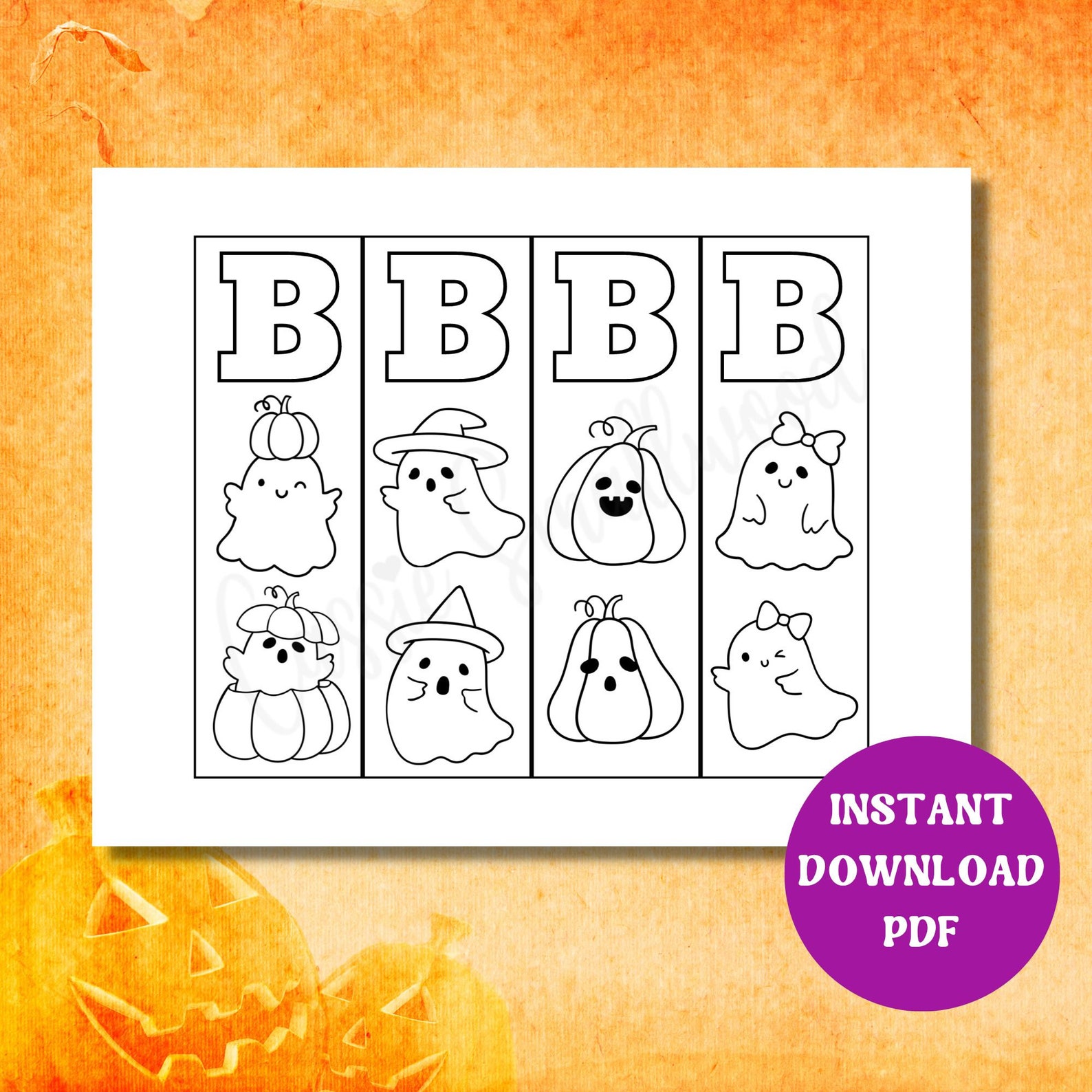 Printable Halloween Coloring Bookmarks for Kids, Halloween Party Favors ...