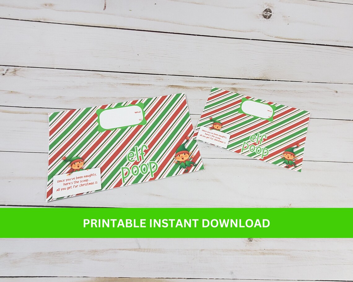 Printable Elf Poop Bag Toppers Funny Coworker Christmas Gift - Etsy