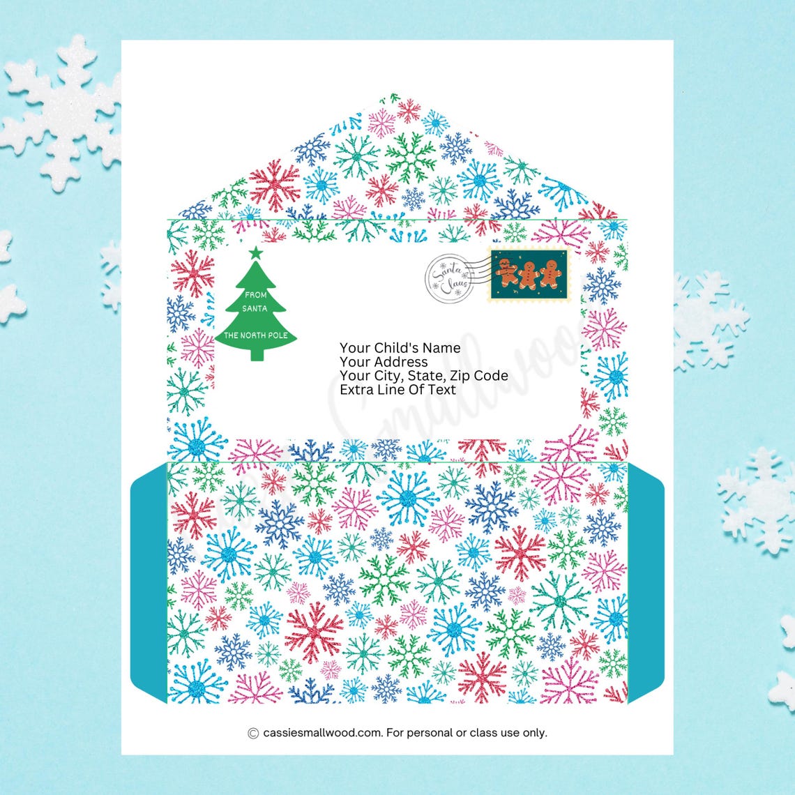 Editable Letter From Santa Envelope Template, Printable North Pole ...