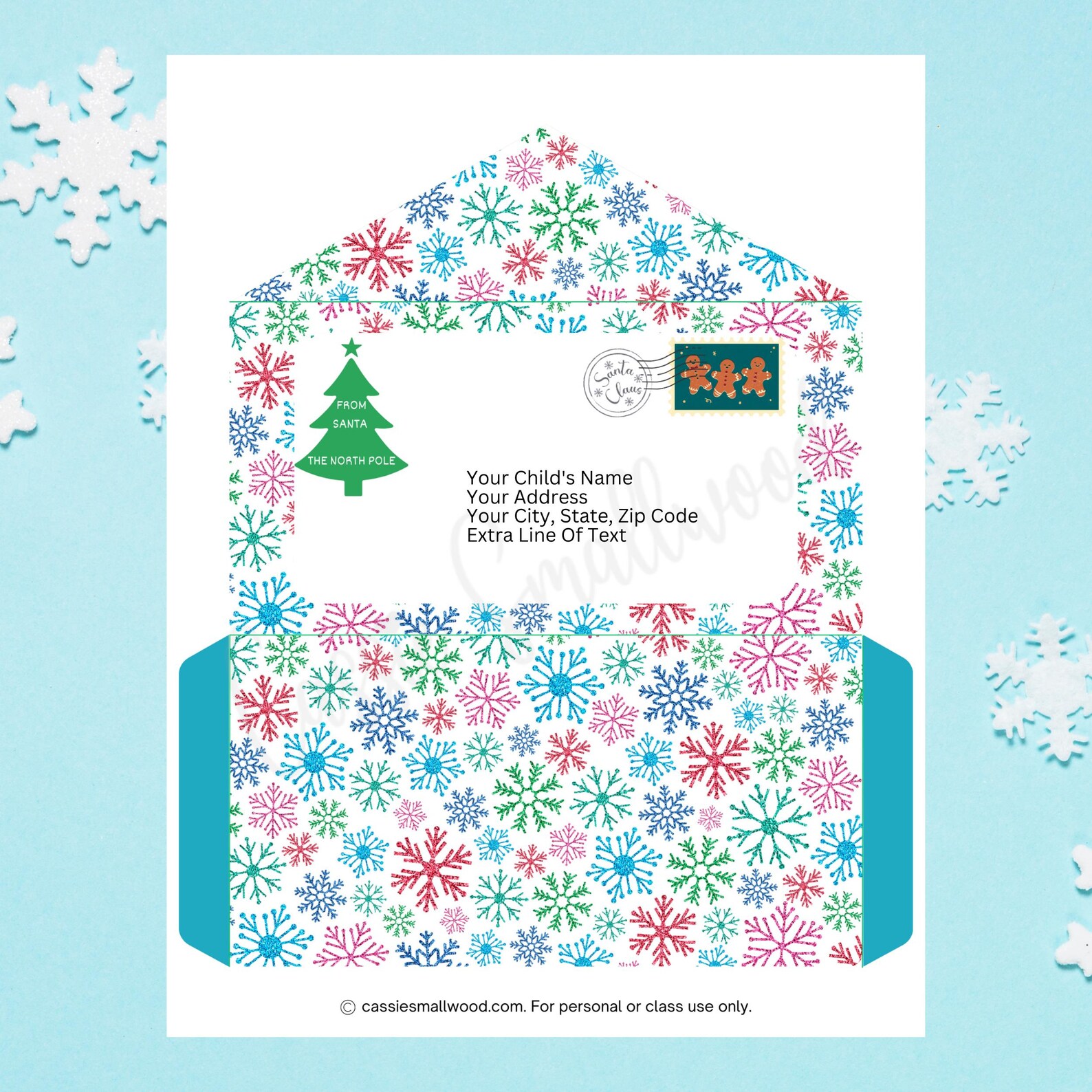 Editable Letter From Santa Envelope Template, Printable North Pole ...