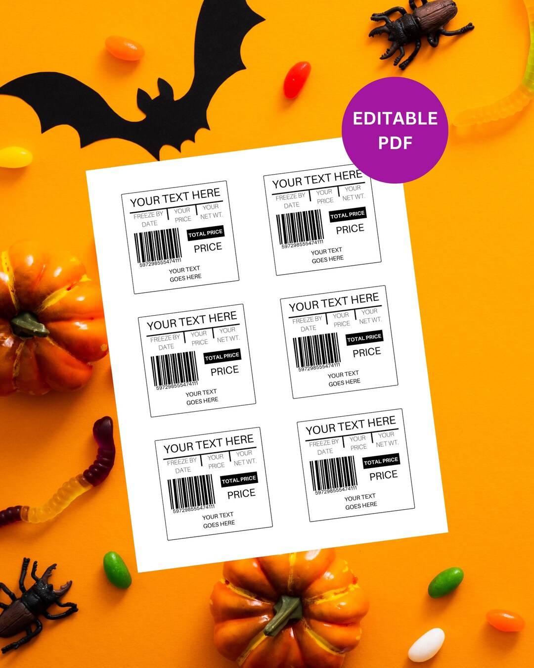 Editable Printable Fake Meat Labels Halloween Prank, Funny Fake Food ...