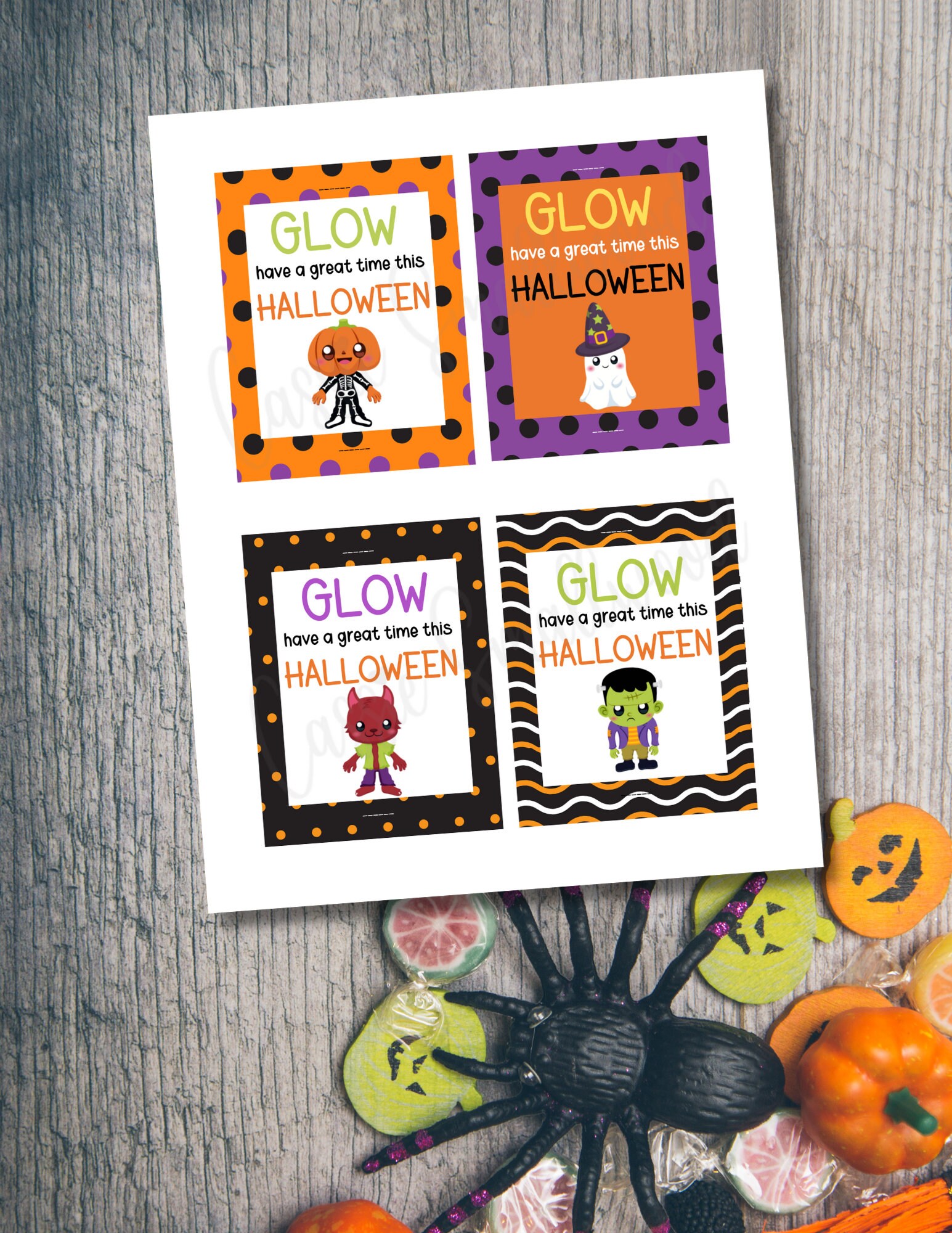 Printable Halloween Glow Stick Tags, A Little Light for Halloween Night ...