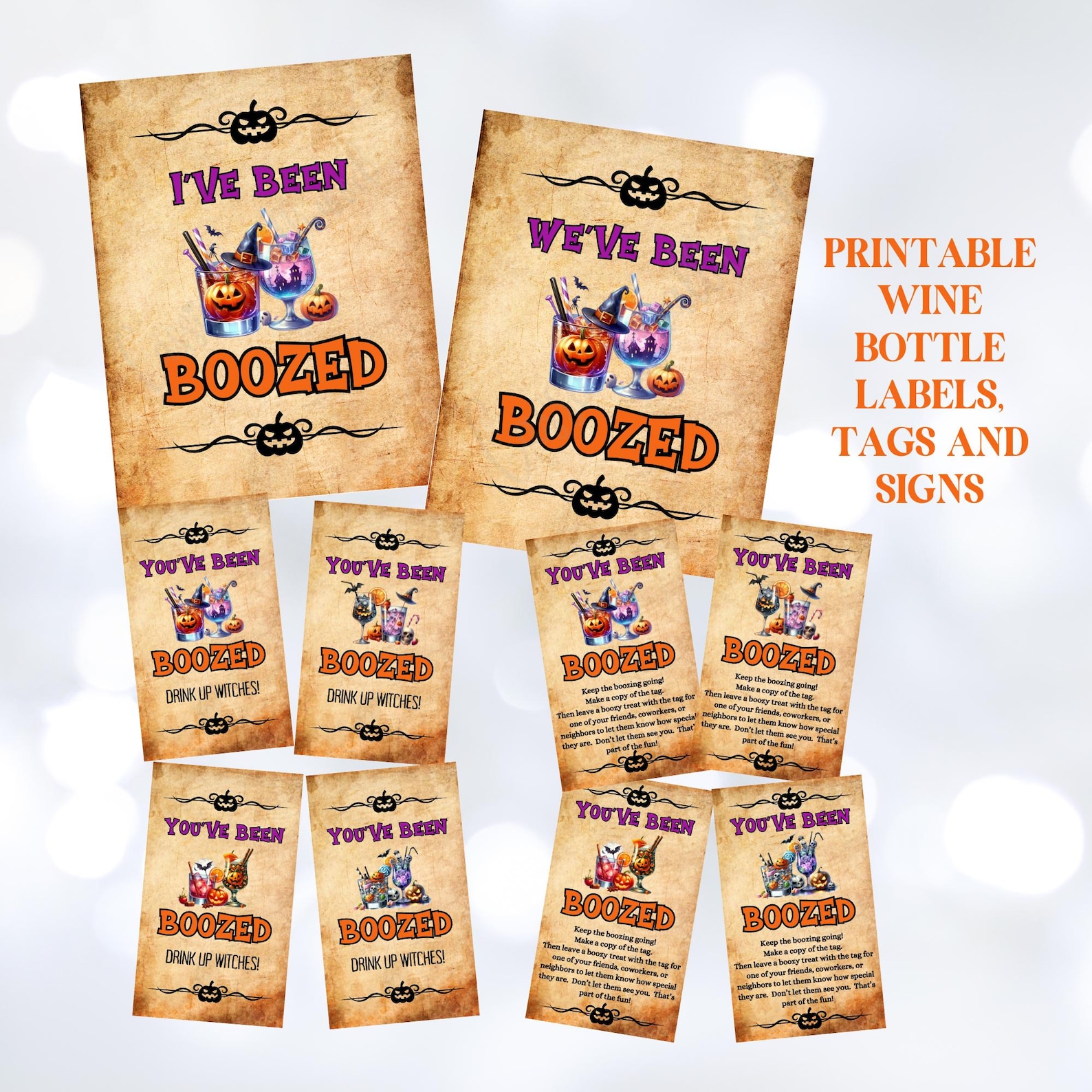 You've Been Boozed Printable Halloween Wine Labels, Youve Been Boozed ...