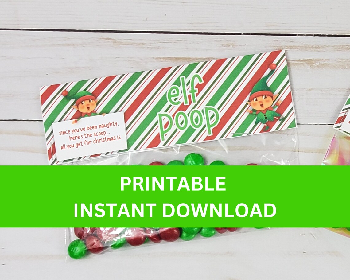 Printable Reindeer Poop Snowman Poop and Elf Poop Bag - Etsy