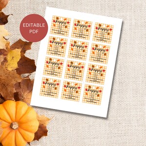 Editable Happy Fall Gift Tag Template, Printable Hello Fall Gift Tag ...