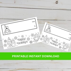 Printable Happy Holidays Bag Toppers to Color, Cute Elf Ideas, Coloring ...