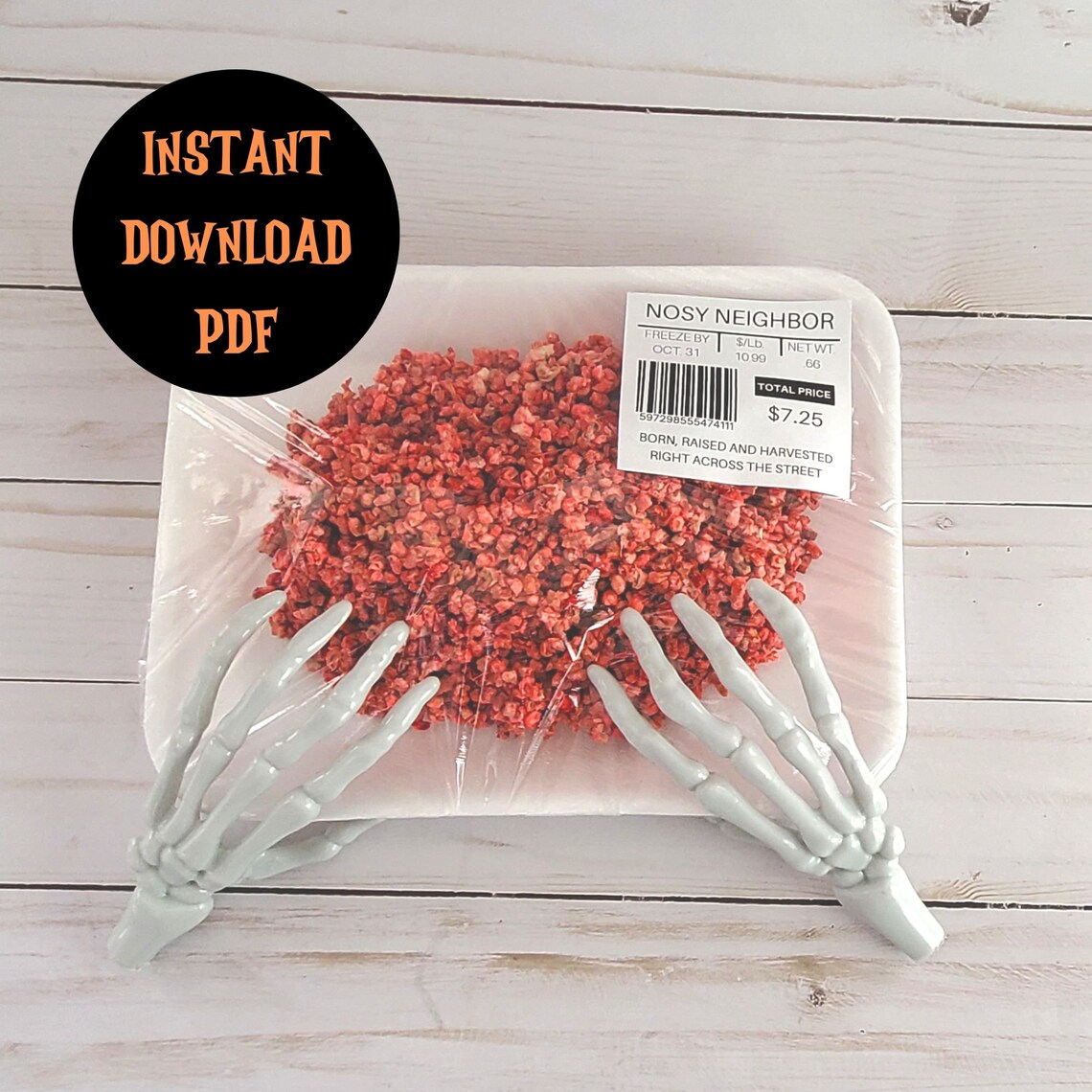 Printable Fake Meat Labels Halloween Prank Funny Fake Food - Etsy
