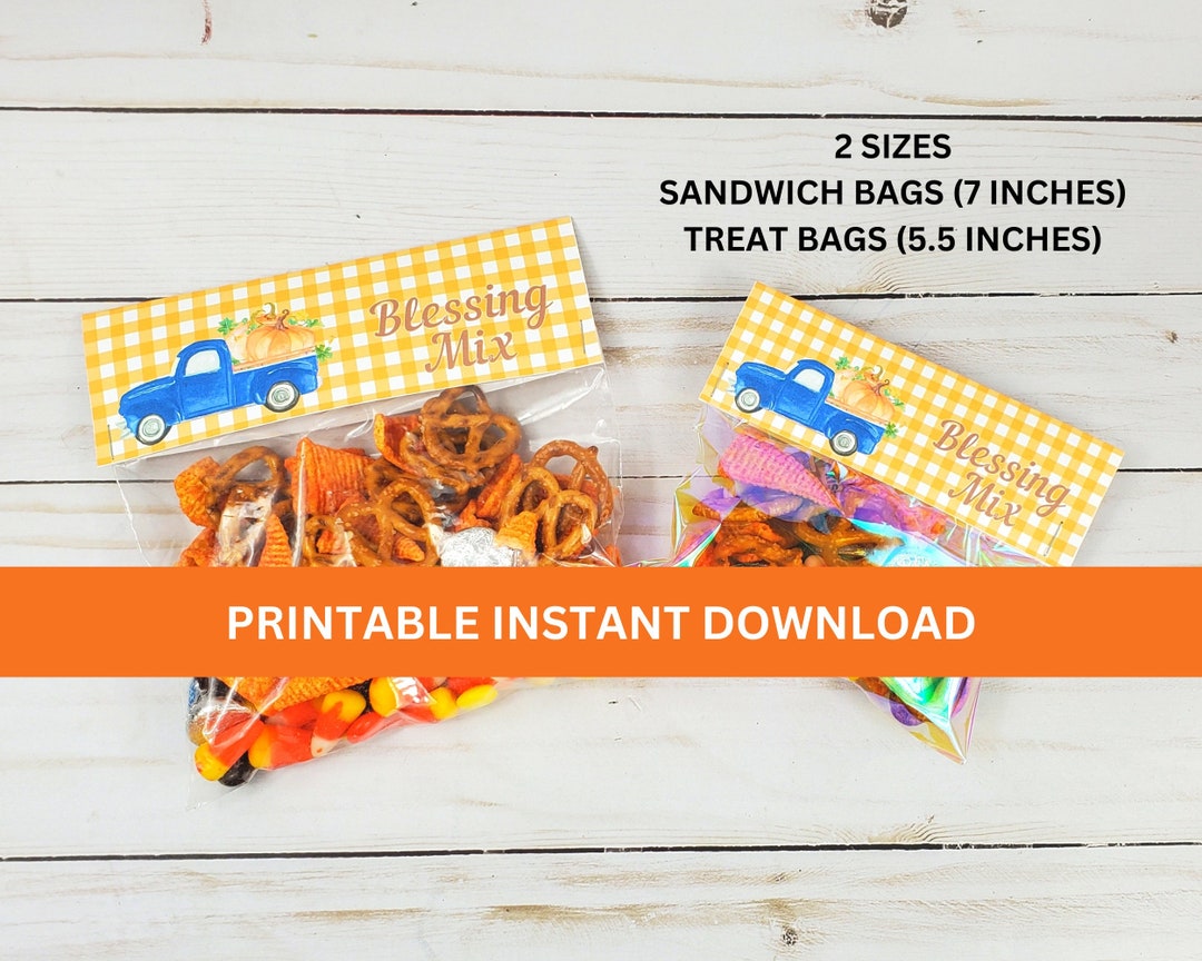 Printable Blessing Mix Bag Toppers, Happy Thanksgiving Tags, Blessing ...