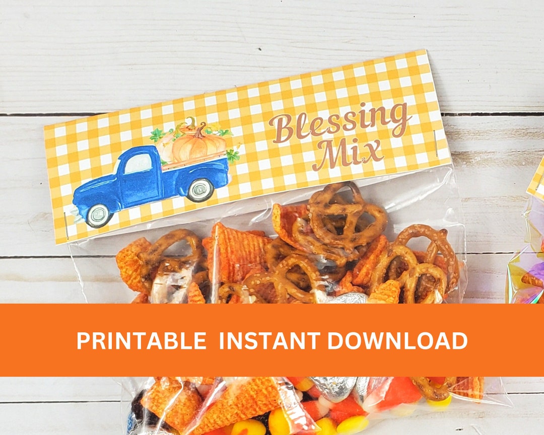 Printable Blessing Mix Bag Toppers, Happy Thanksgiving Tags, Blessing ...