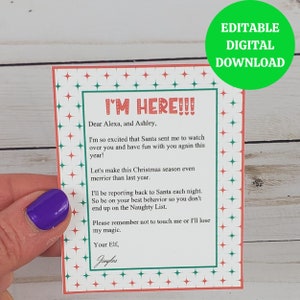 Editable Instant Download Mini Elf Letter Bundle Kit, Mini Elf Arrival ...