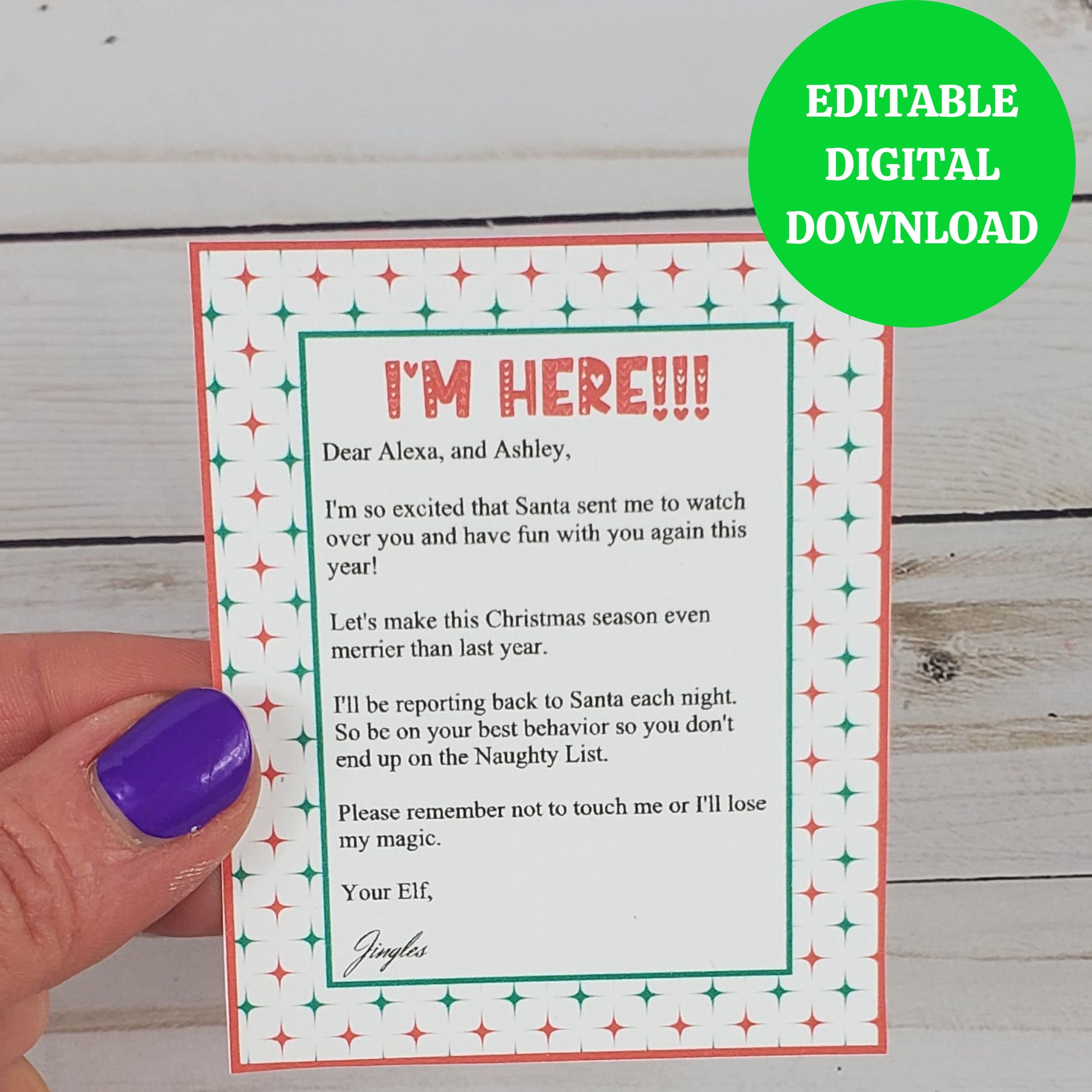 Editable Instant Download Mini Elf Letter Bundle Kit Mini Elf - Etsy