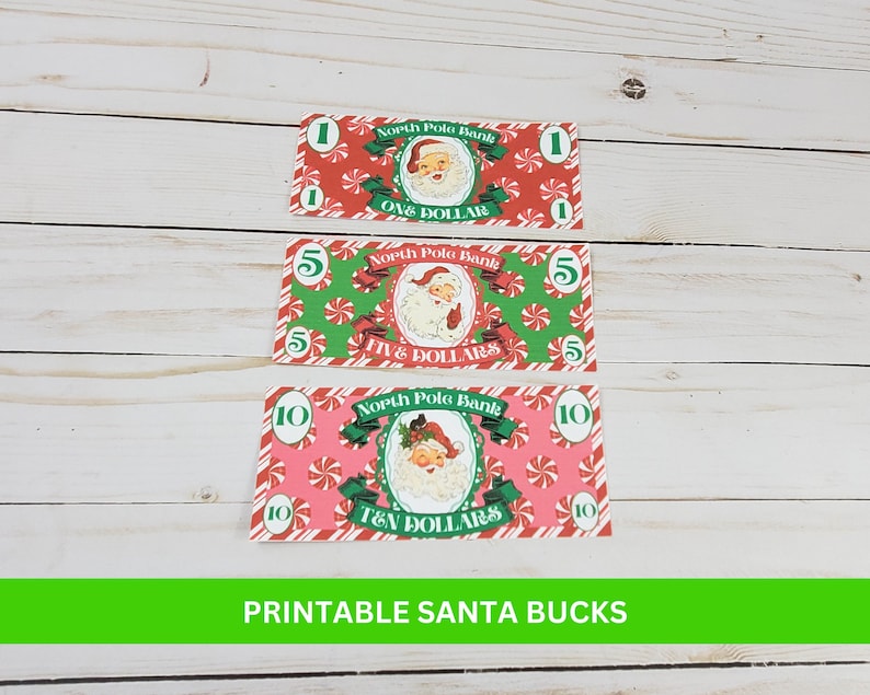 Printable Christmas Play Money North Pole Santa Bucks for - Etsy