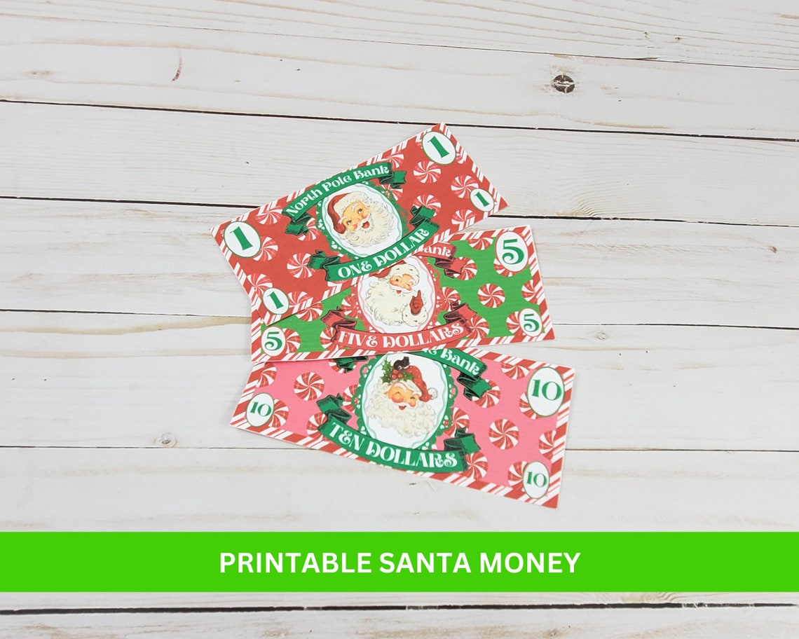 Printable Christmas Play Money North Pole Santa Bucks for - Etsy