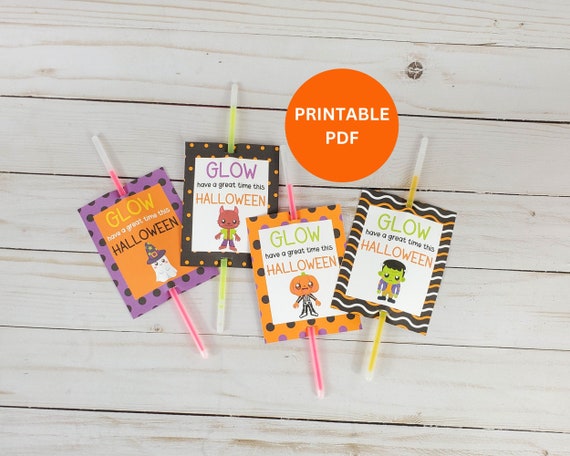 Printable Halloween Glow Stick Tags A Little Light for - Etsy