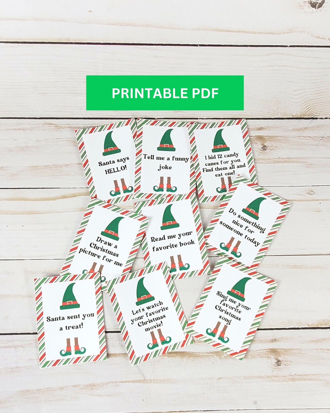Printable Elf Note Cards, Christmas Elf Activity Cards, Printable ...