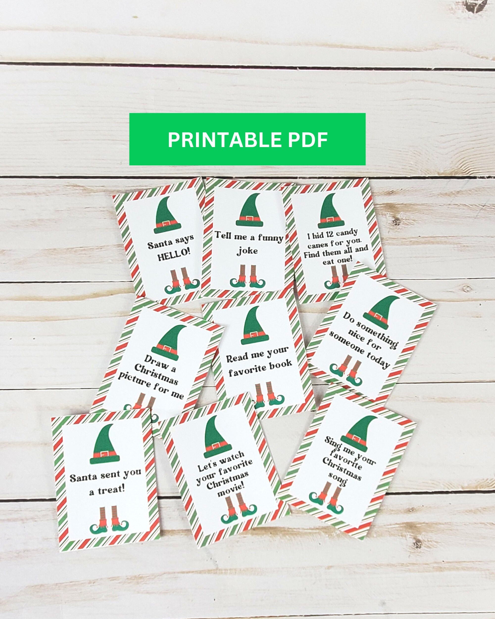 Printable Elf Note Cards Christmas Elf Activity Cards - Etsy