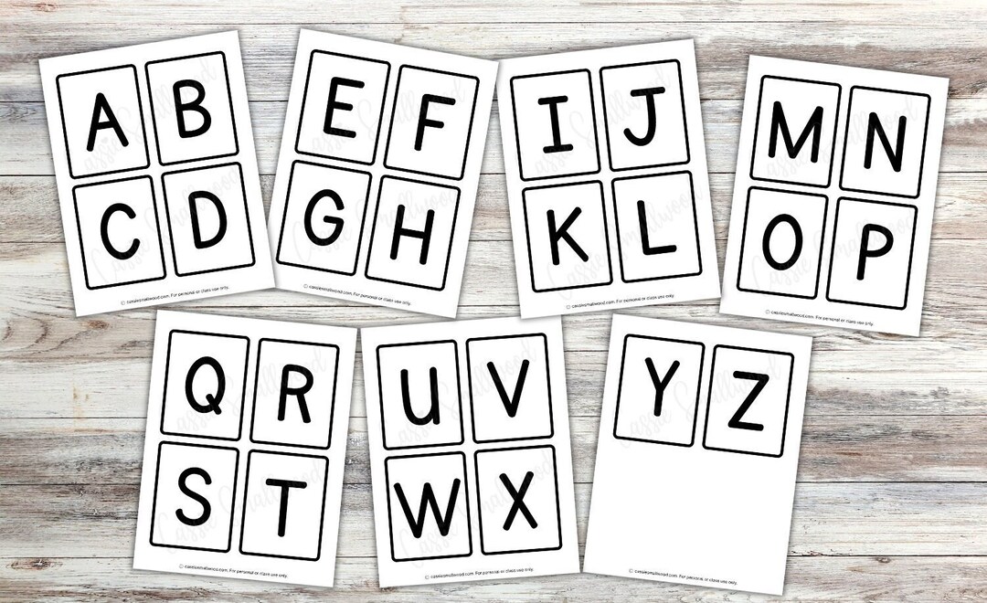Printable Uppercase Letter Flashcards, Preschool Alphabet Flashcards to ...