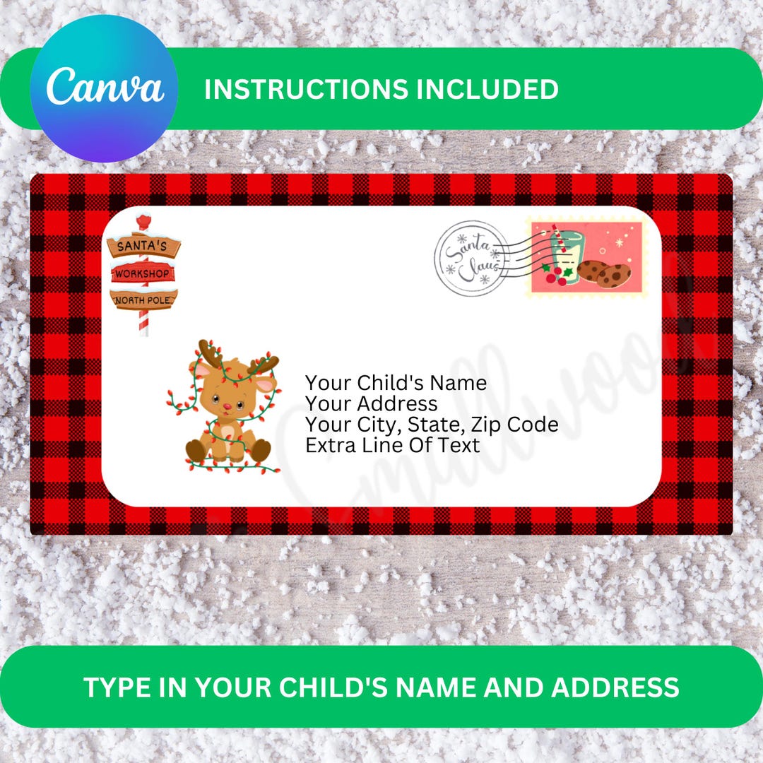 Editable Santa North Pole Envelope Template, Printable North Pole ...