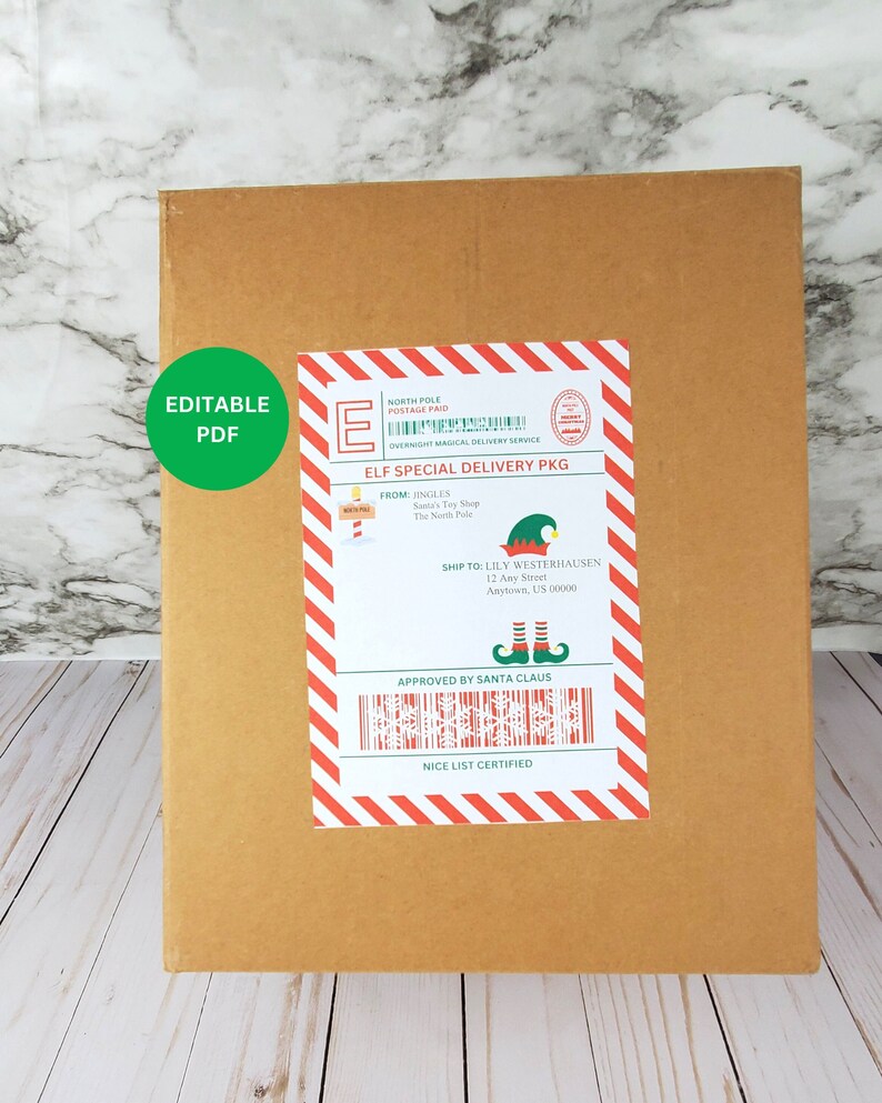 Editable North Pole Shipping Labels Printable Santa Mail - Etsy