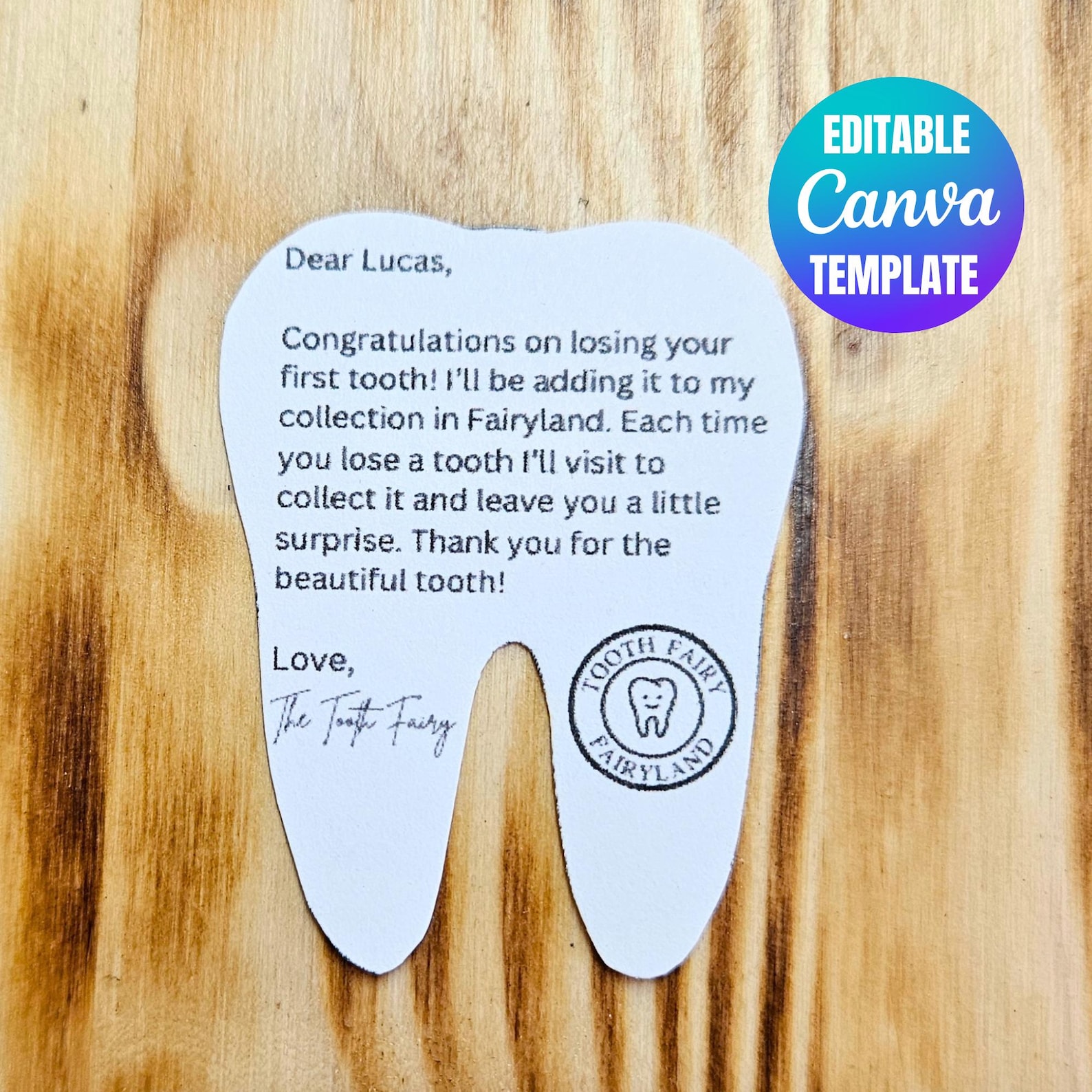 Tooth Fairy Letter First Tooth Template, Printable First Tooth Lost ...