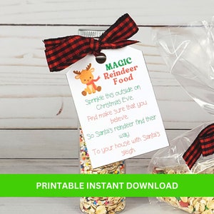 Printable Reindeer Food Tags, Instant Download Magic Reindeer Food Poem ...