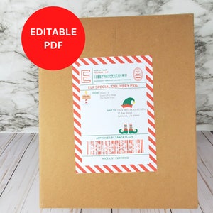 Editable Elf Mail Shipping Labels North Pole Stickers, Printable Santa ...