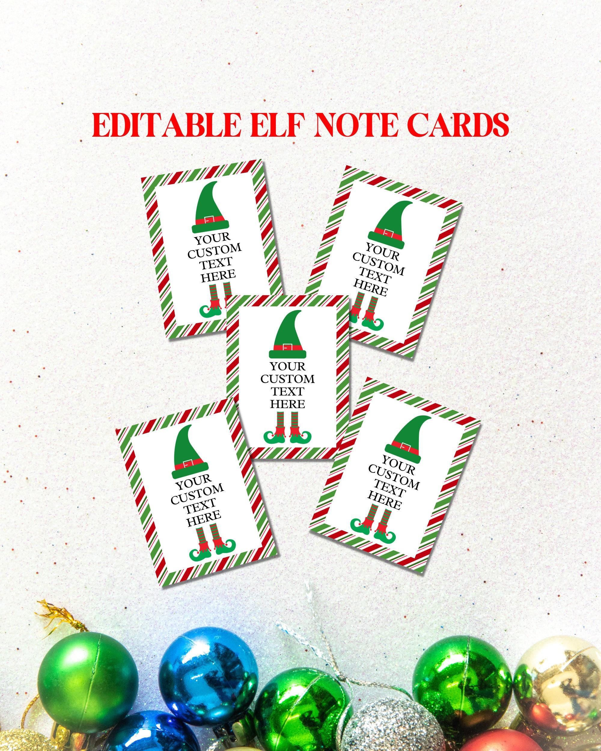 Editable Elf Note Cards Christmas Elf Activity Cards - Etsy